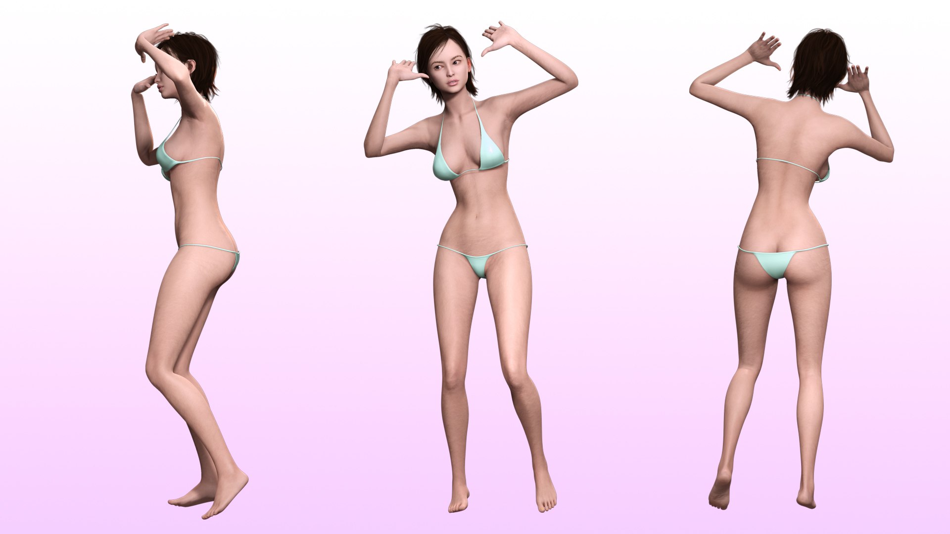 Lauren Realistic Girl In Bikini Advance Shader 3D Model - TurboSquid 2207820
