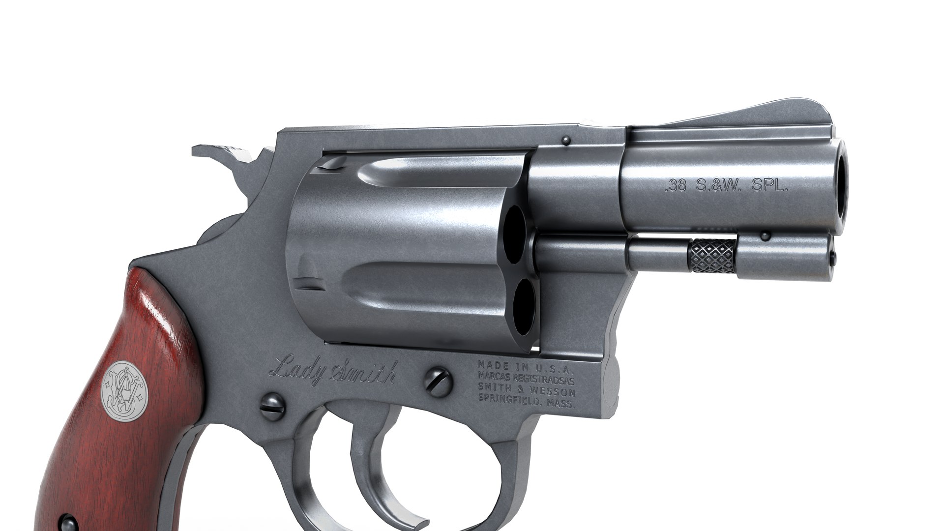 Smith Wesson Model 60-7 Lady Smith Revolver 3D Model - TurboSquid 2287969