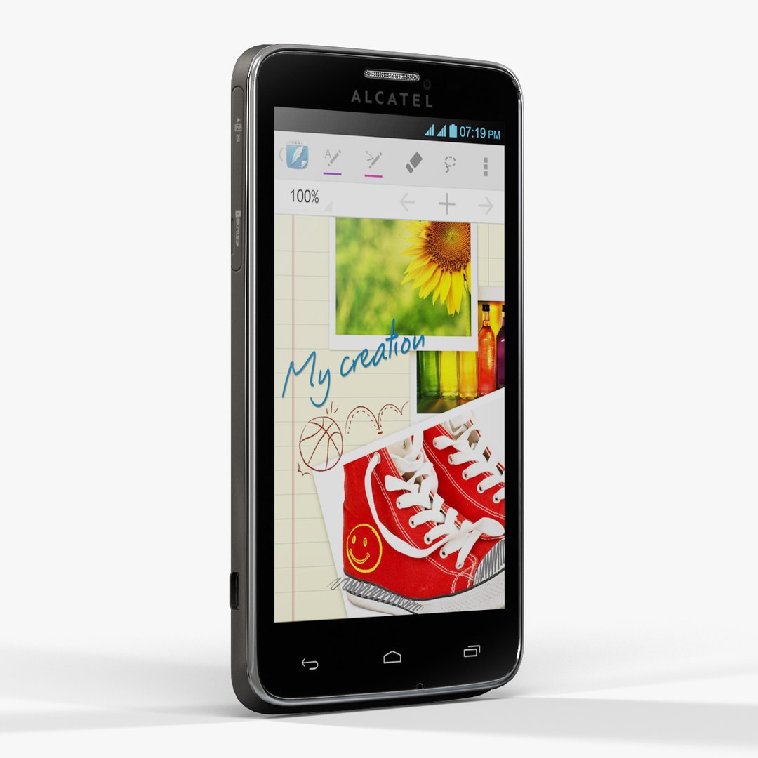 3d Low-poly Alcatel Touch 8000d Model