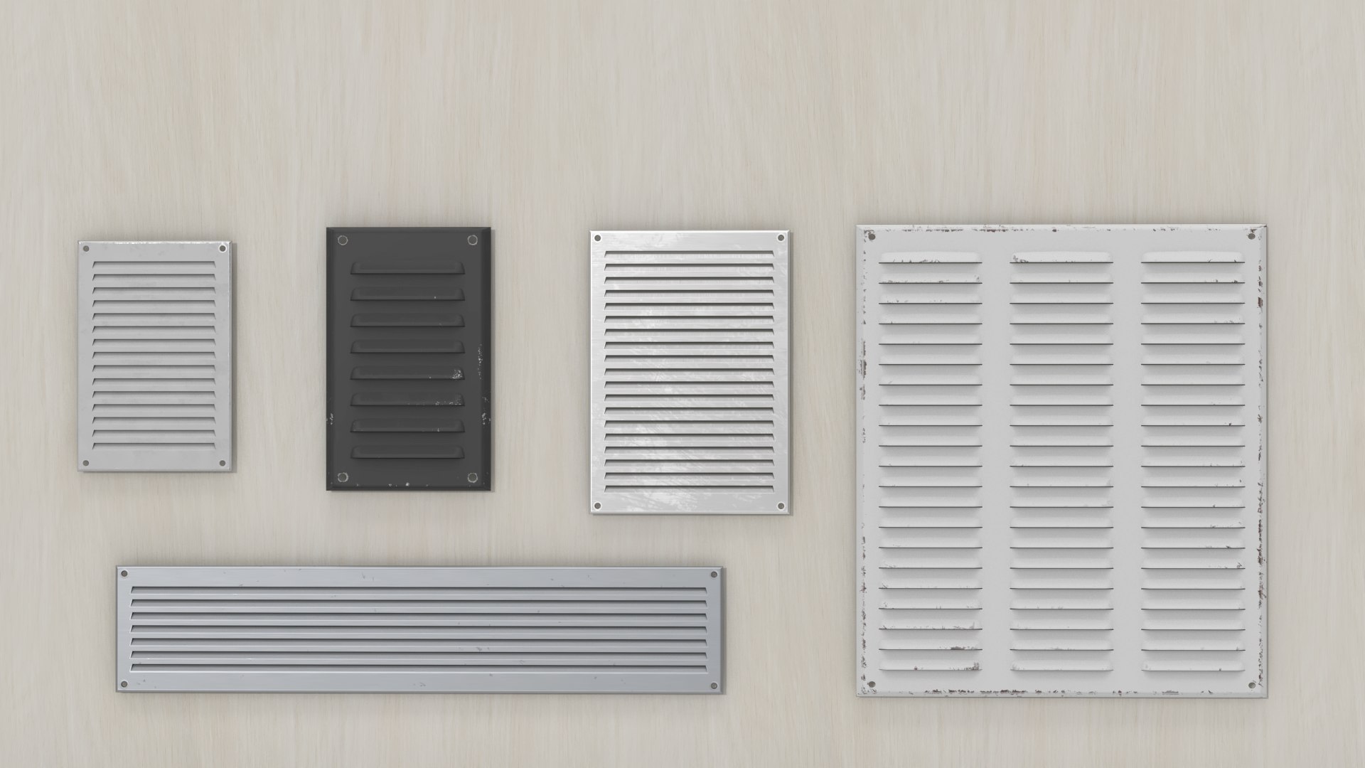 3D Model Wall Vents Set 01 - TurboSquid 2165729