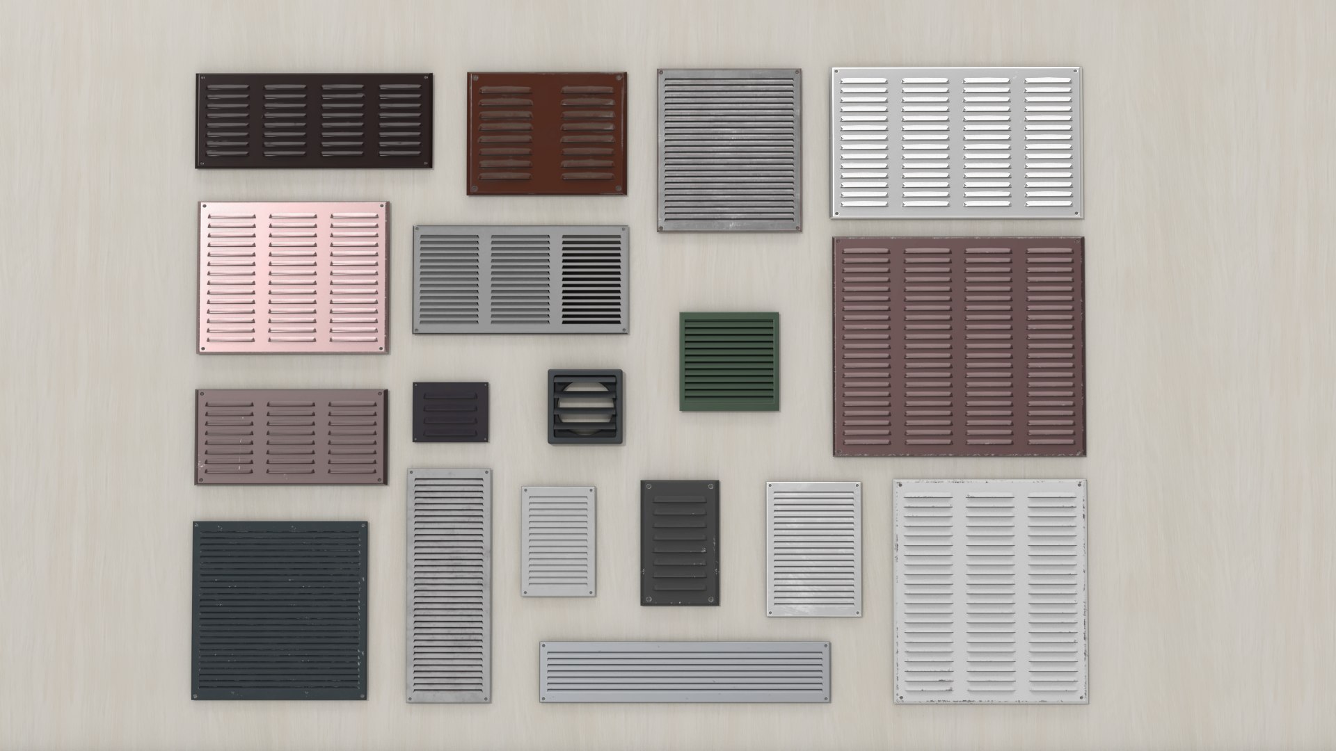 3D Model Wall Vents Set 01 - TurboSquid 2165729