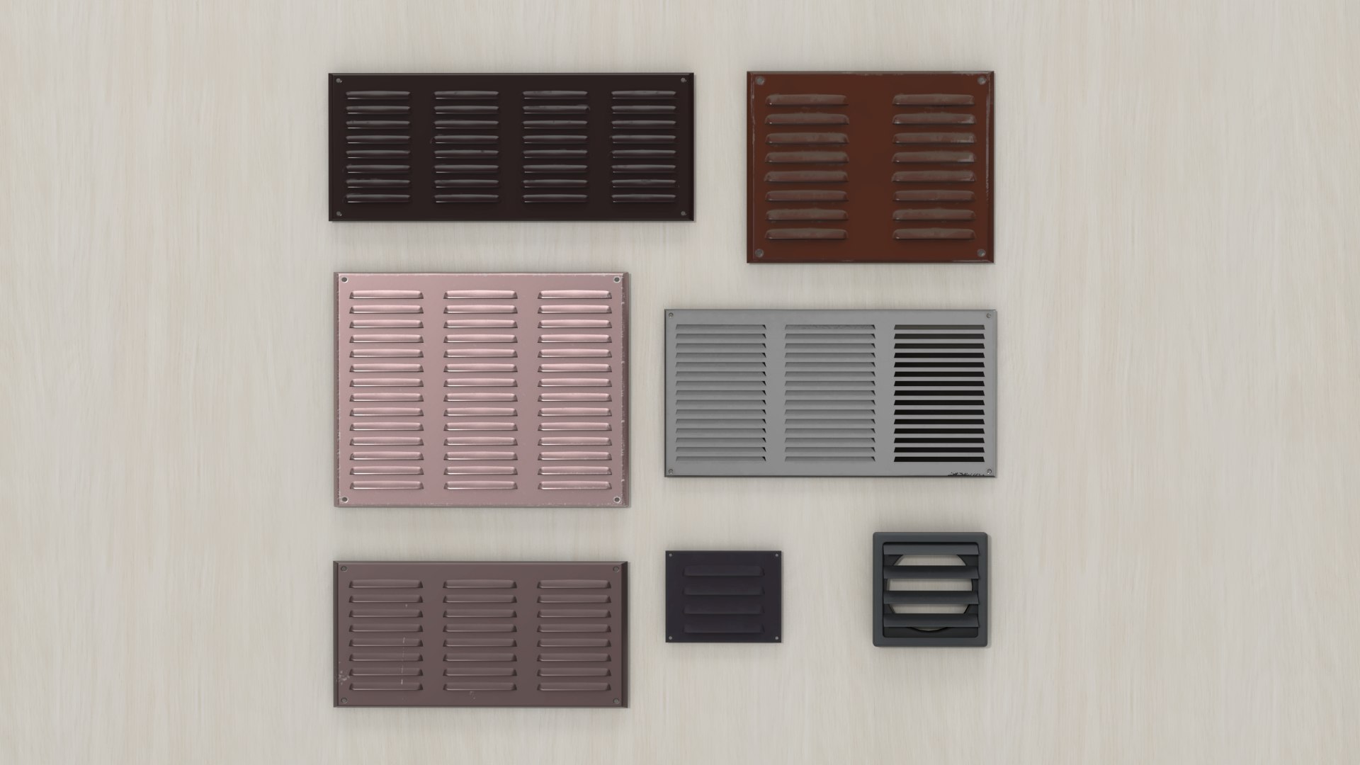 3D Model Wall Vents Set 01 - TurboSquid 2165729