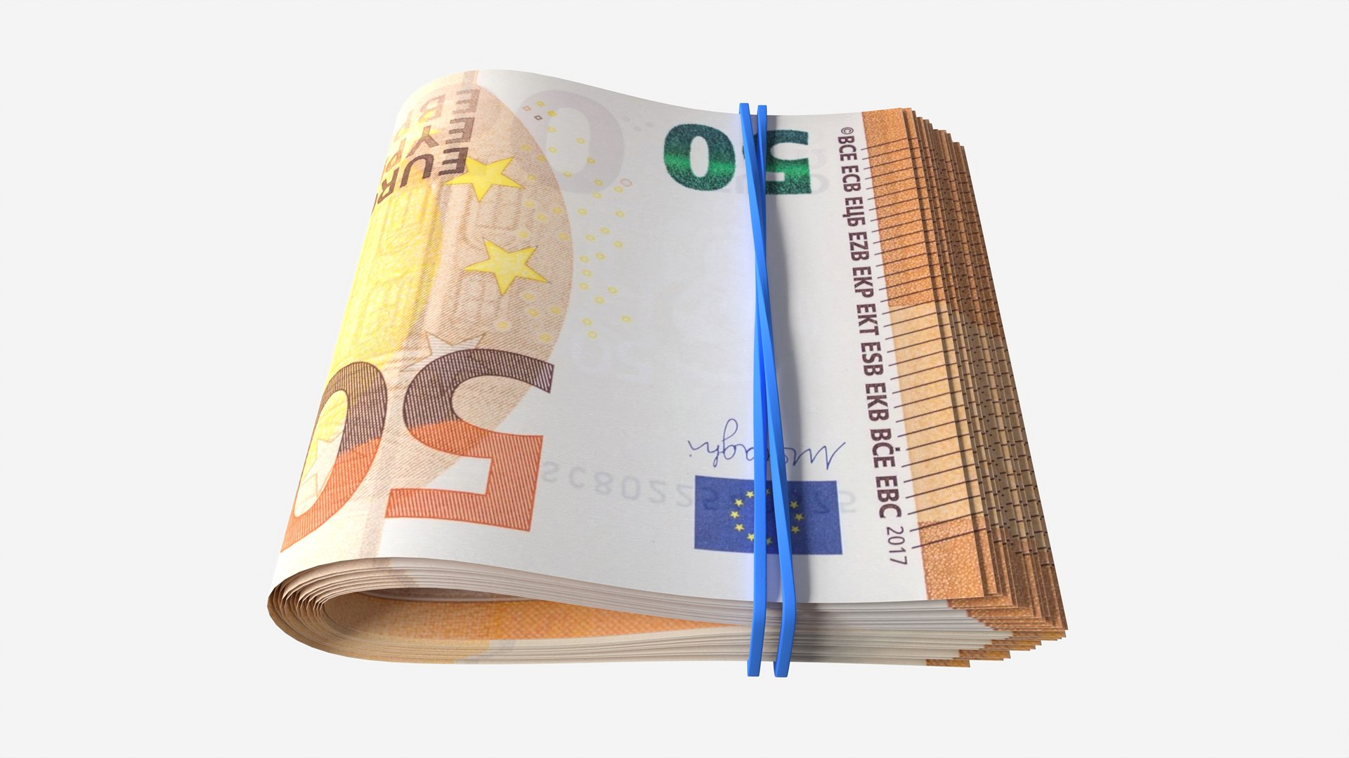 3D Euro banknotes folded and tied 02 - TurboSquid 2107419