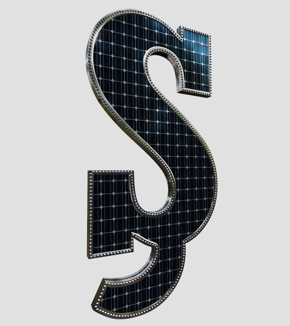 3D Solar Panel Letter - S Model - TurboSquid 2242425