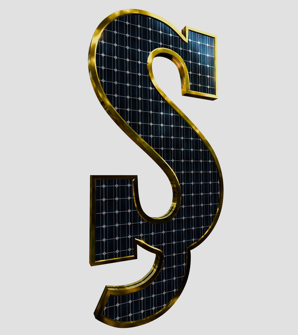 3D Solar Panel Letter - S Model - TurboSquid 2242425