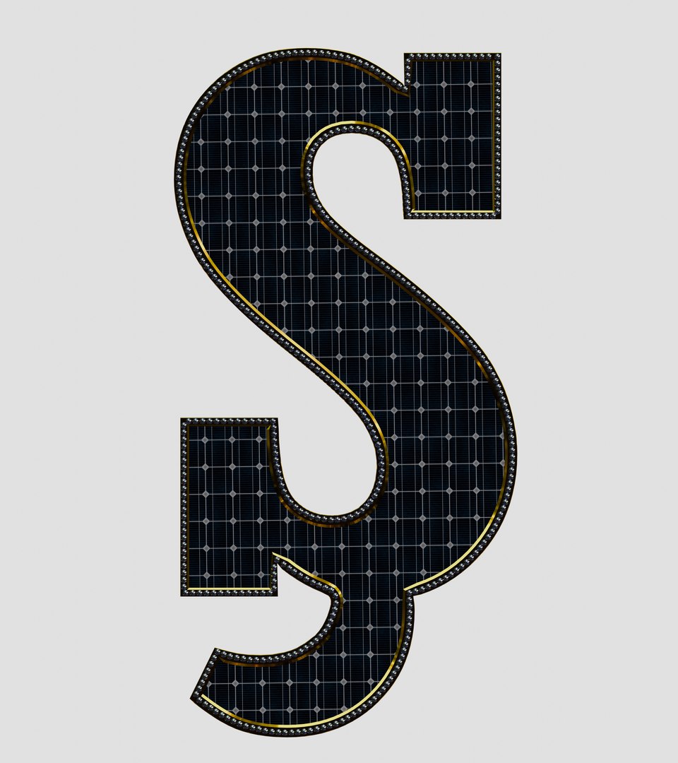 3D Solar Panel Letter - S Model - TurboSquid 2242425