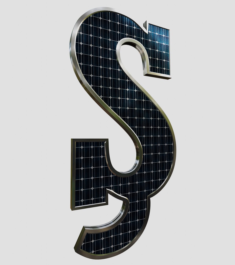 3D Solar Panel Letter - S Model - TurboSquid 2242425