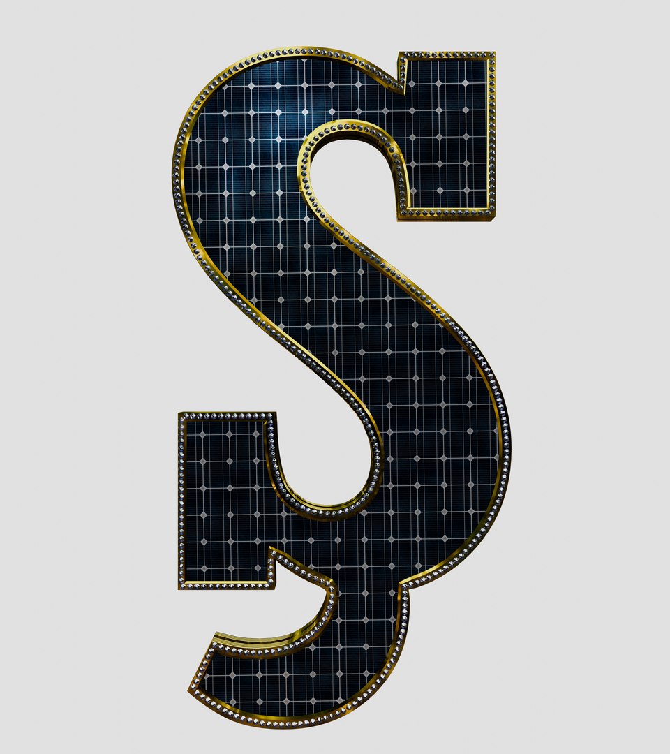 3D Solar Panel Letter - S Model - TurboSquid 2242425