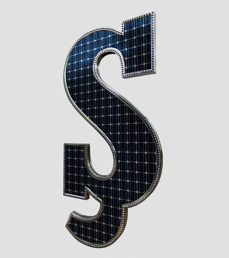 3D Solar Panel Letter - S Model - TurboSquid 2242425