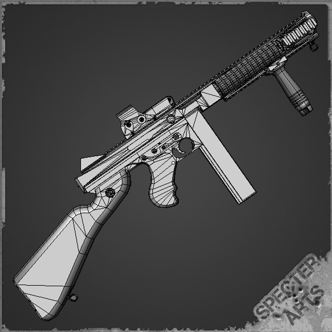 M1a1 Submachine Gun 3d Model