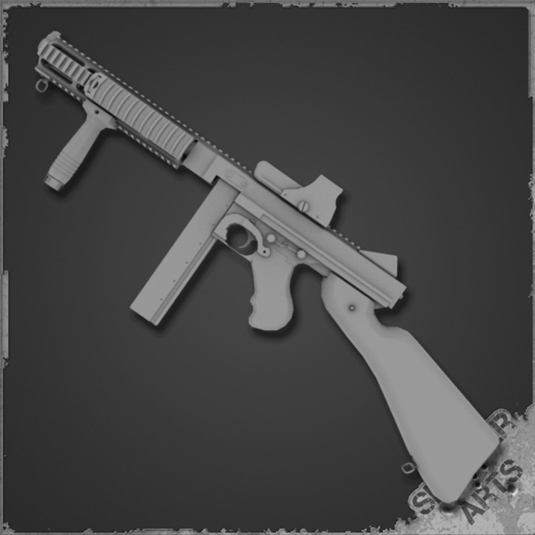 M1a1 Submachine Gun 3d Model
