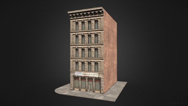 modelo 3d Antiguo edificio de Nueva York PBR - TurboSquid 2145027