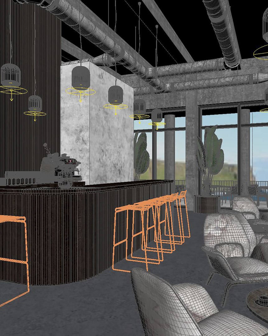 Restaurant Bar Interior Scene 3D - TurboSquid 1715078