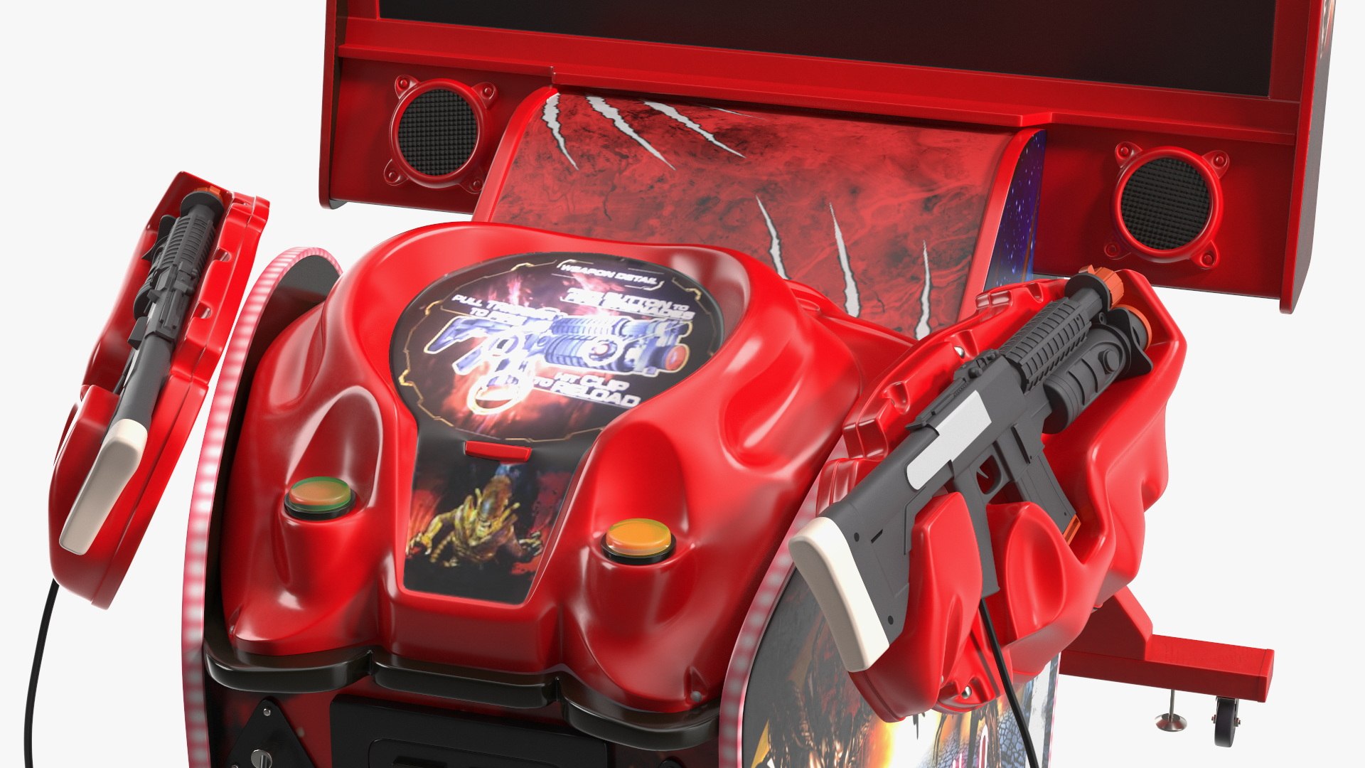 Arcade Game Machine Aliens Armageddon Off State Rigged 3D model ...