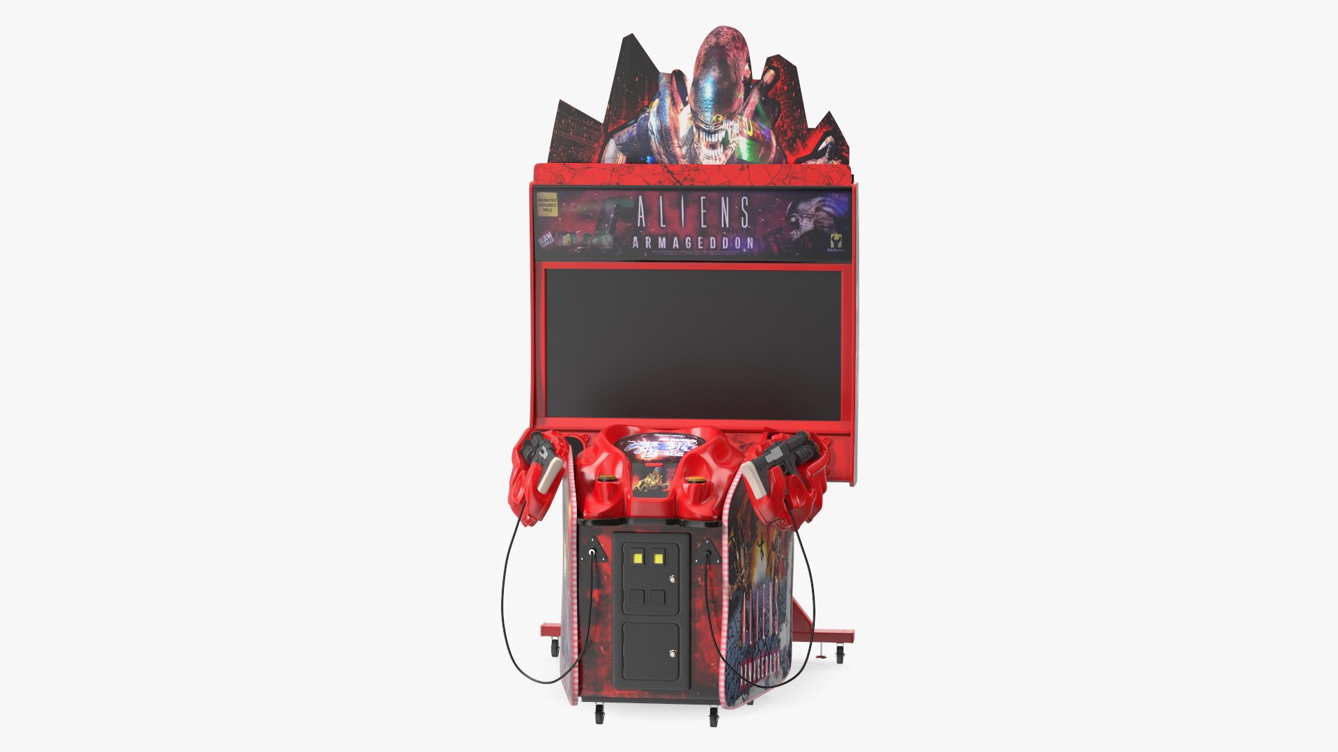 Arcade Game Machine Aliens Armageddon Off State Rigged 3D model ...
