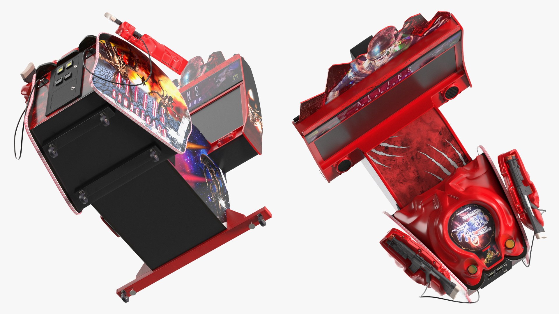 Arcade Game Machine Aliens Armageddon Off State Rigged 3D model ...