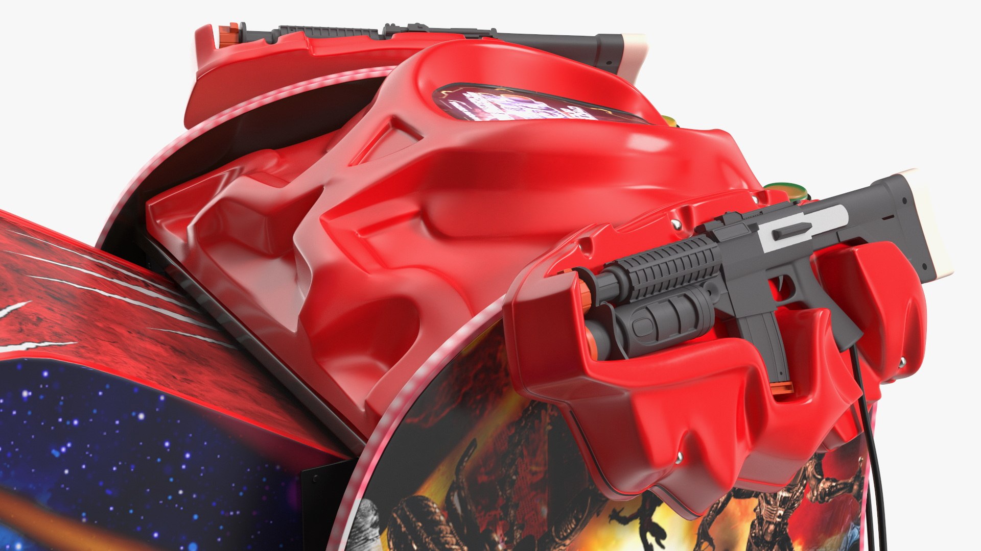 Arcade Game Machine Aliens Armageddon Off State Rigged 3D Model ...