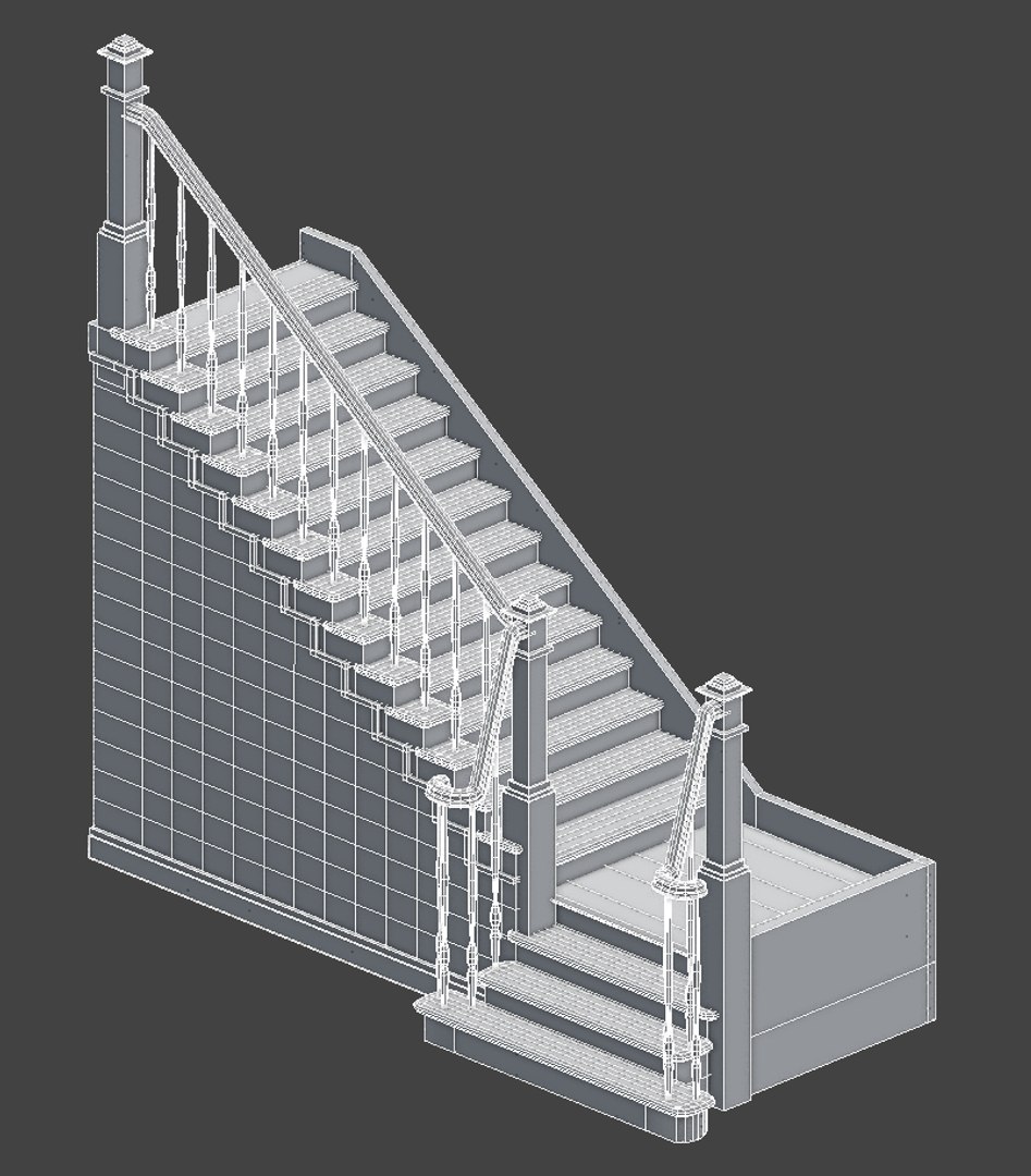 Modern Staircase 3d 3ds