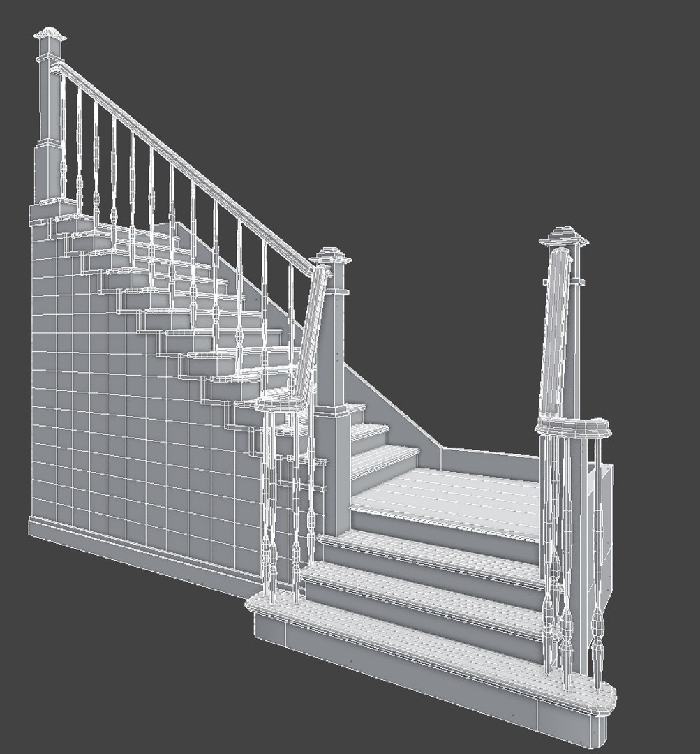 Modern Staircase 3d 3ds