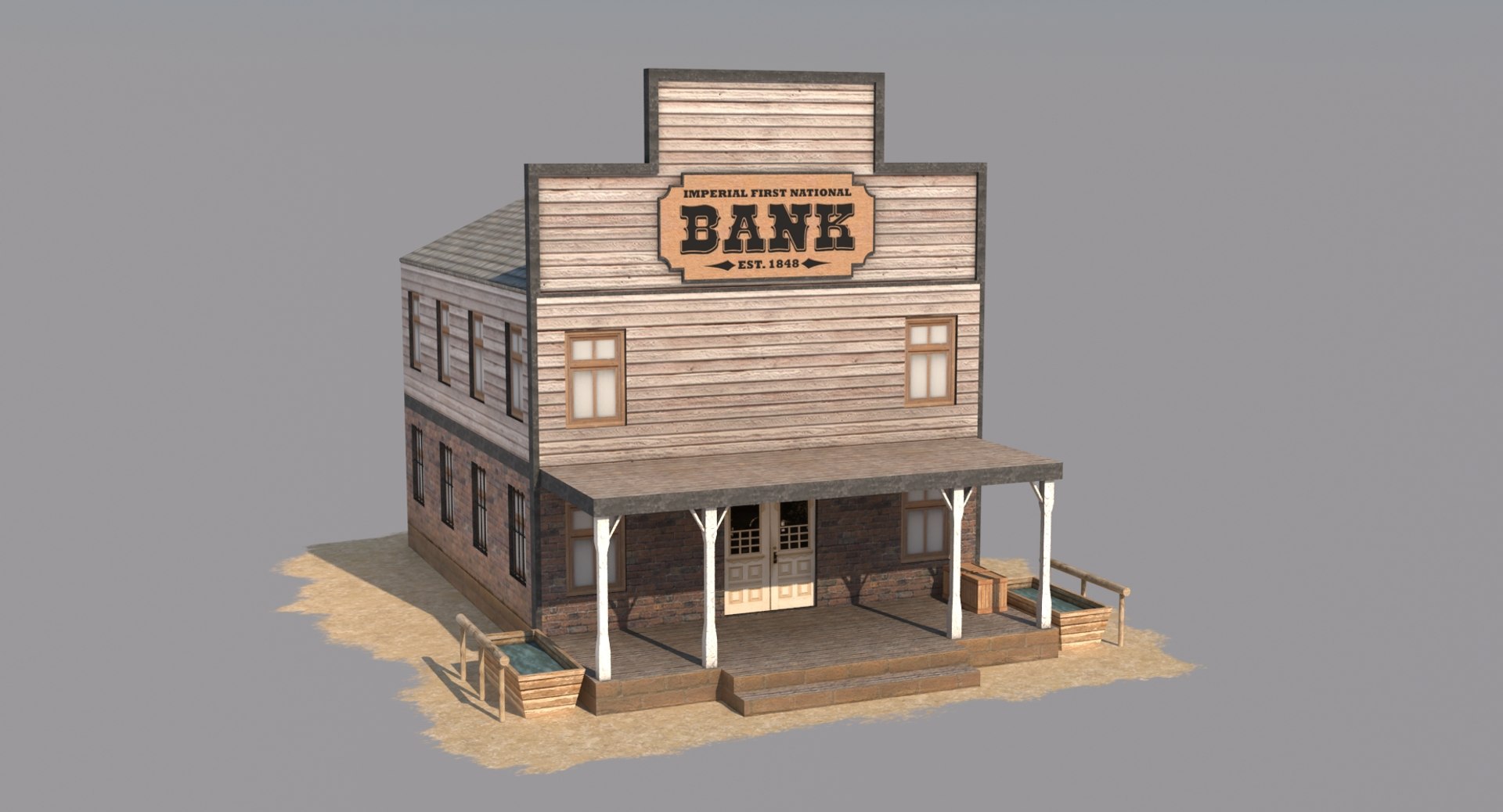 wild west bank 3d model