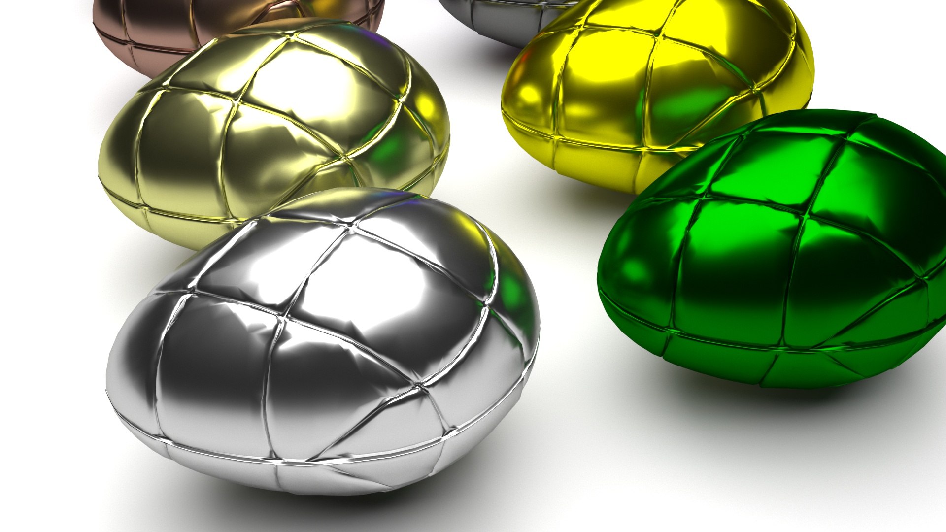3D Metallic Morph Eggs Set - TurboSquid 1785676