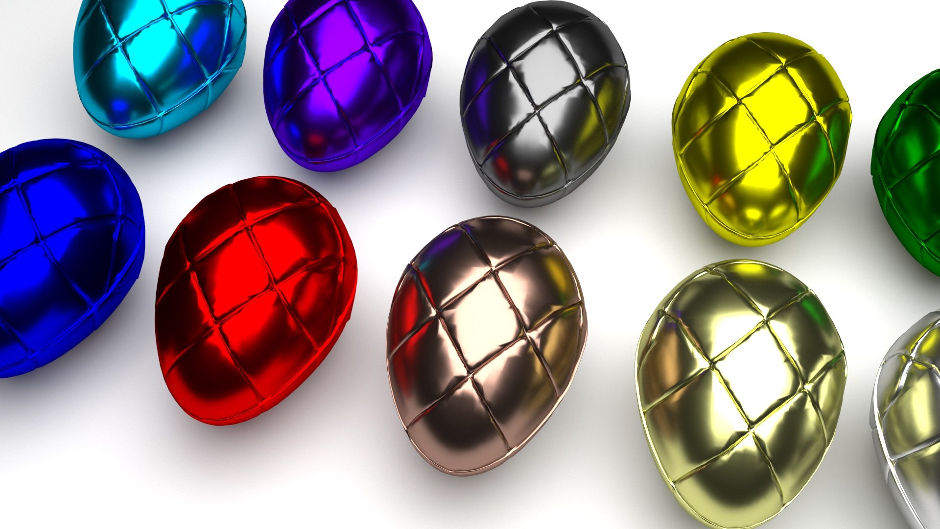 3D Metallic Morph Eggs Set - TurboSquid 1785676