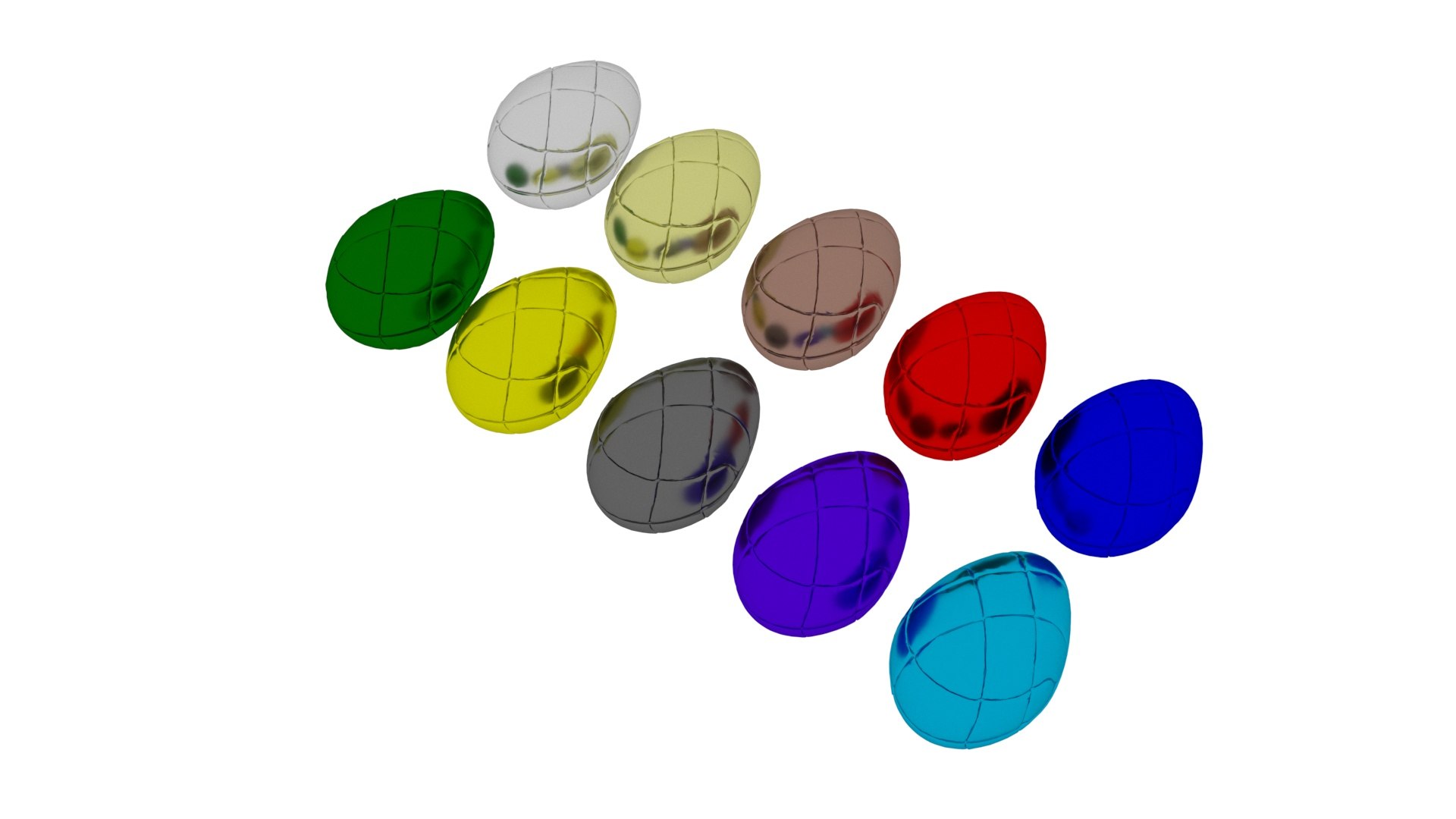 3D Metallic Morph Eggs Set - TurboSquid 1785676