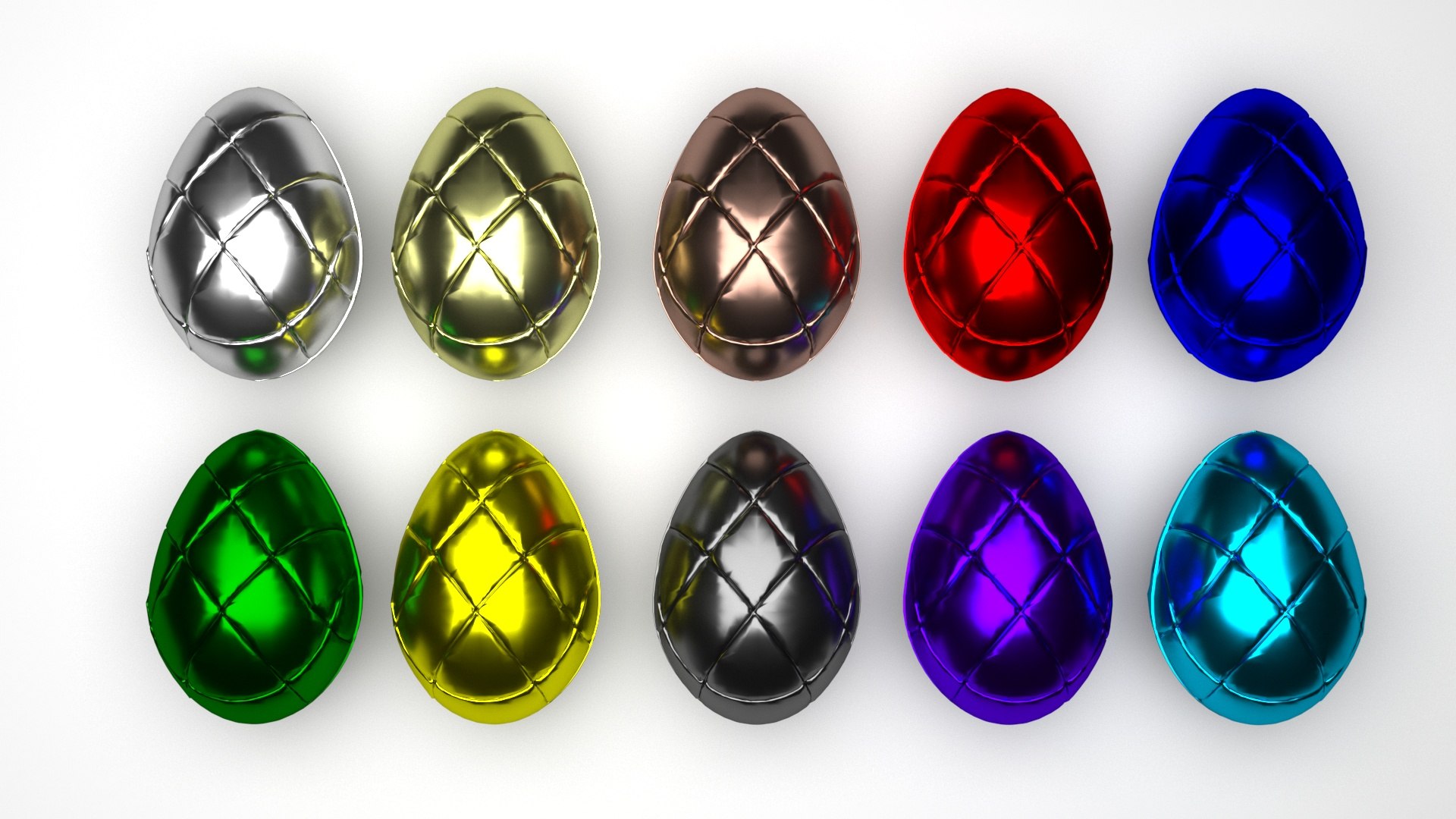 3D Metallic Morph Eggs Set - TurboSquid 1785676