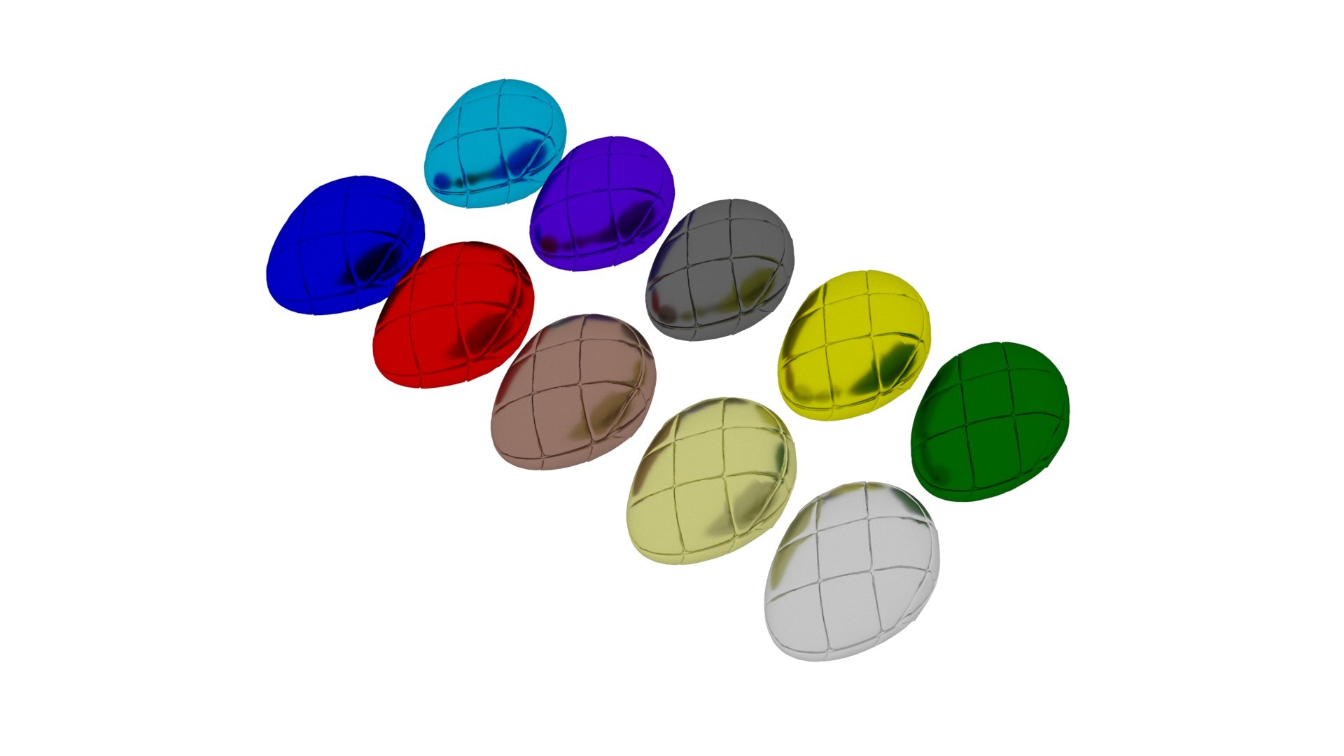 3D Metallic Morph Eggs Set - TurboSquid 1785676