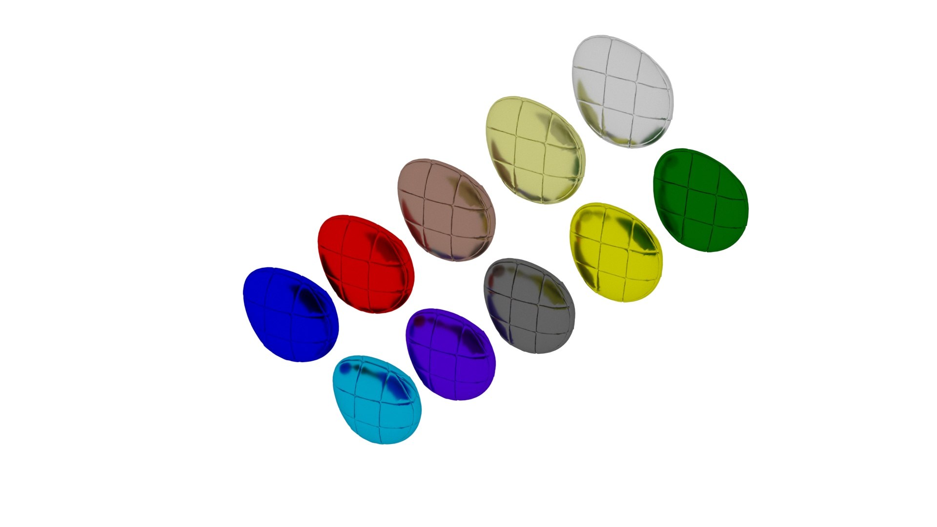 3D Metallic Morph Eggs Set - TurboSquid 1785676