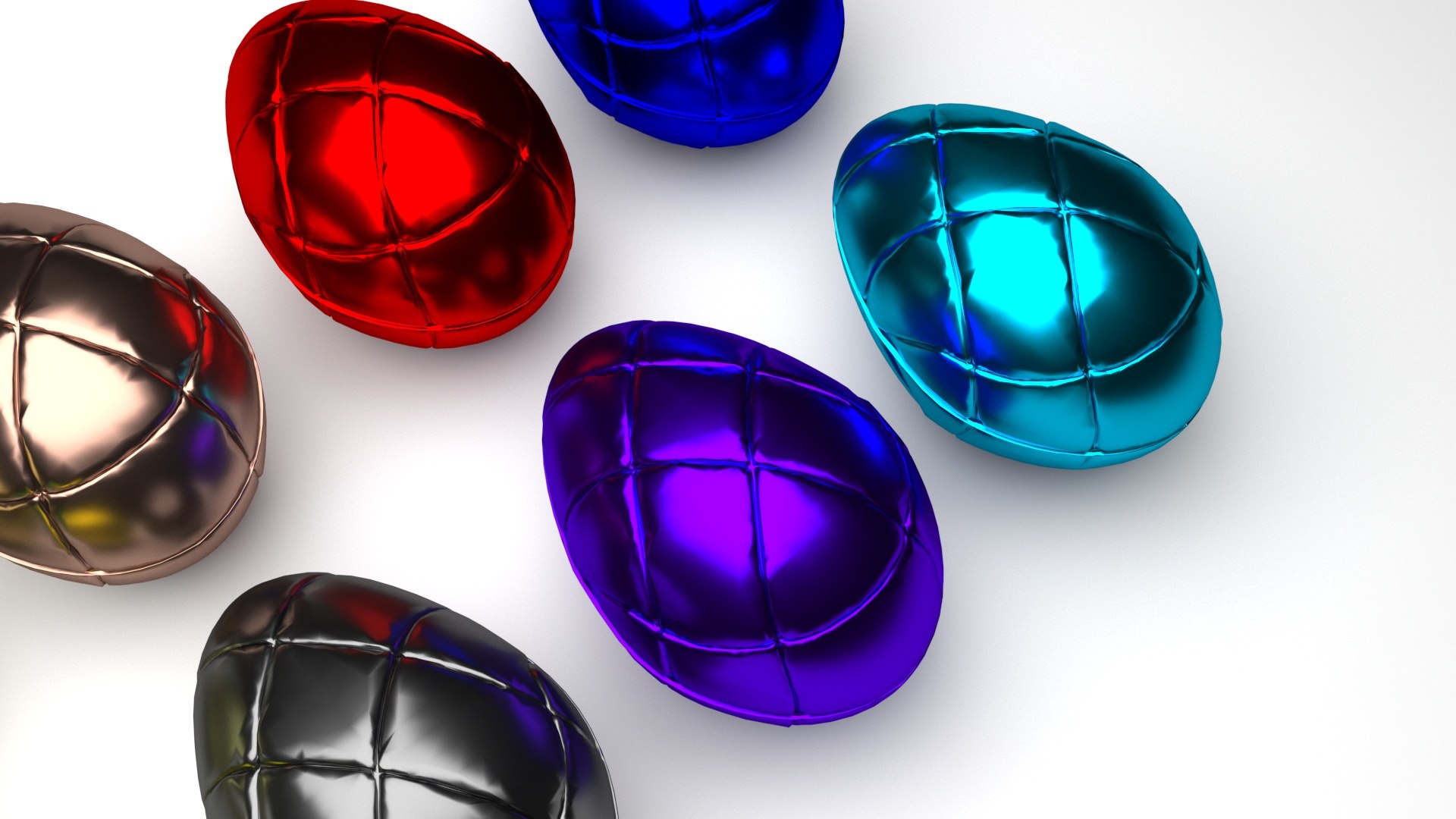 3D Metallic Morph Eggs Set - TurboSquid 1785676