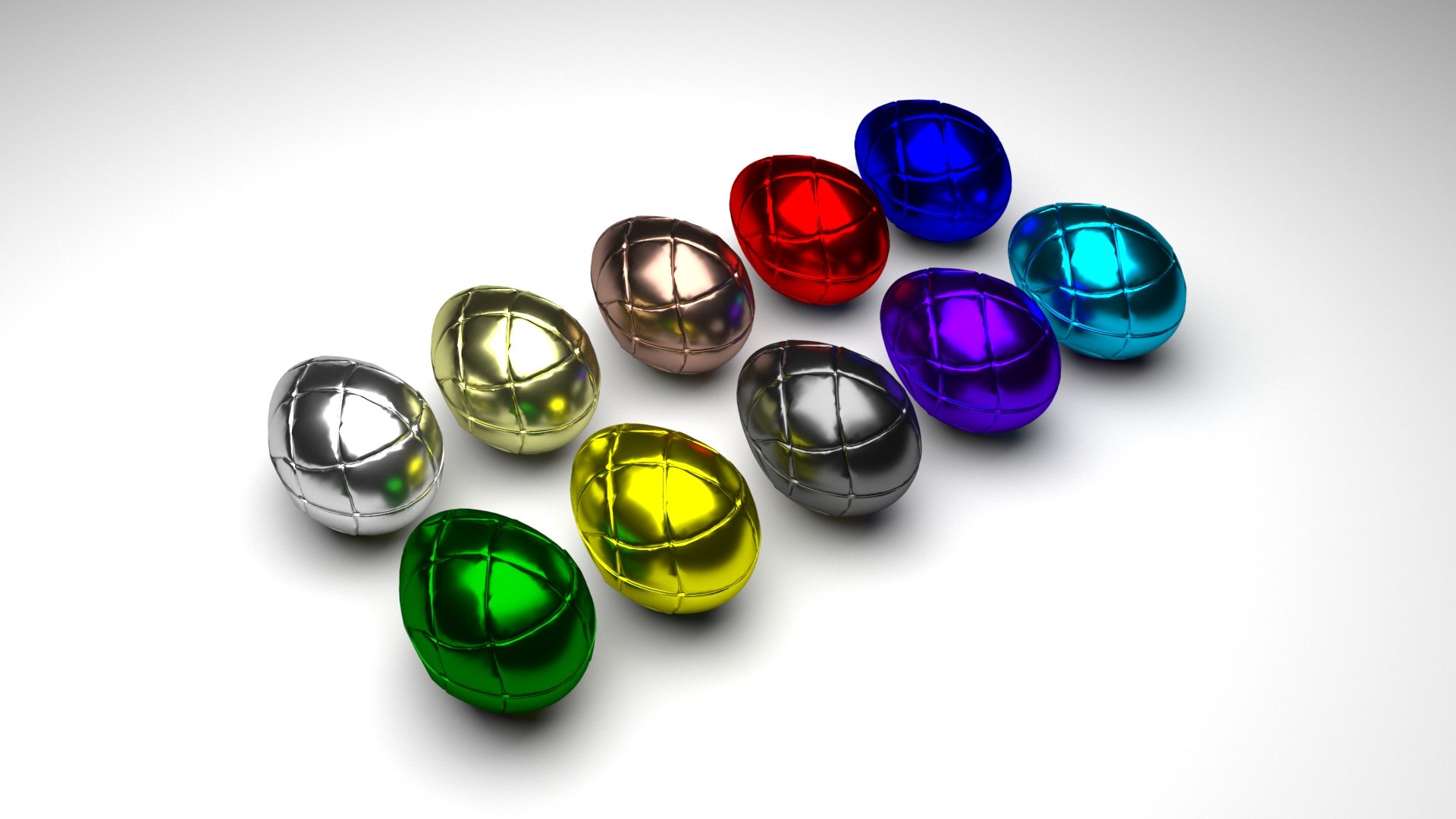 3D Metallic Morph Eggs Set - TurboSquid 1785676