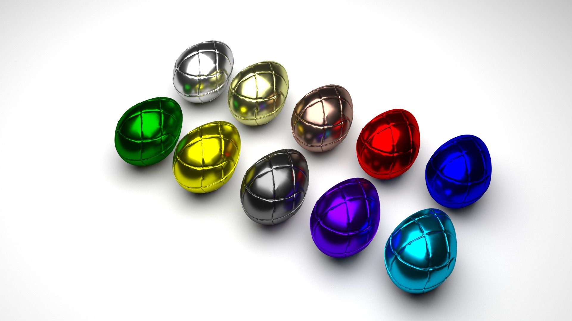 3D Metallic Morph Eggs Set - TurboSquid 1785676