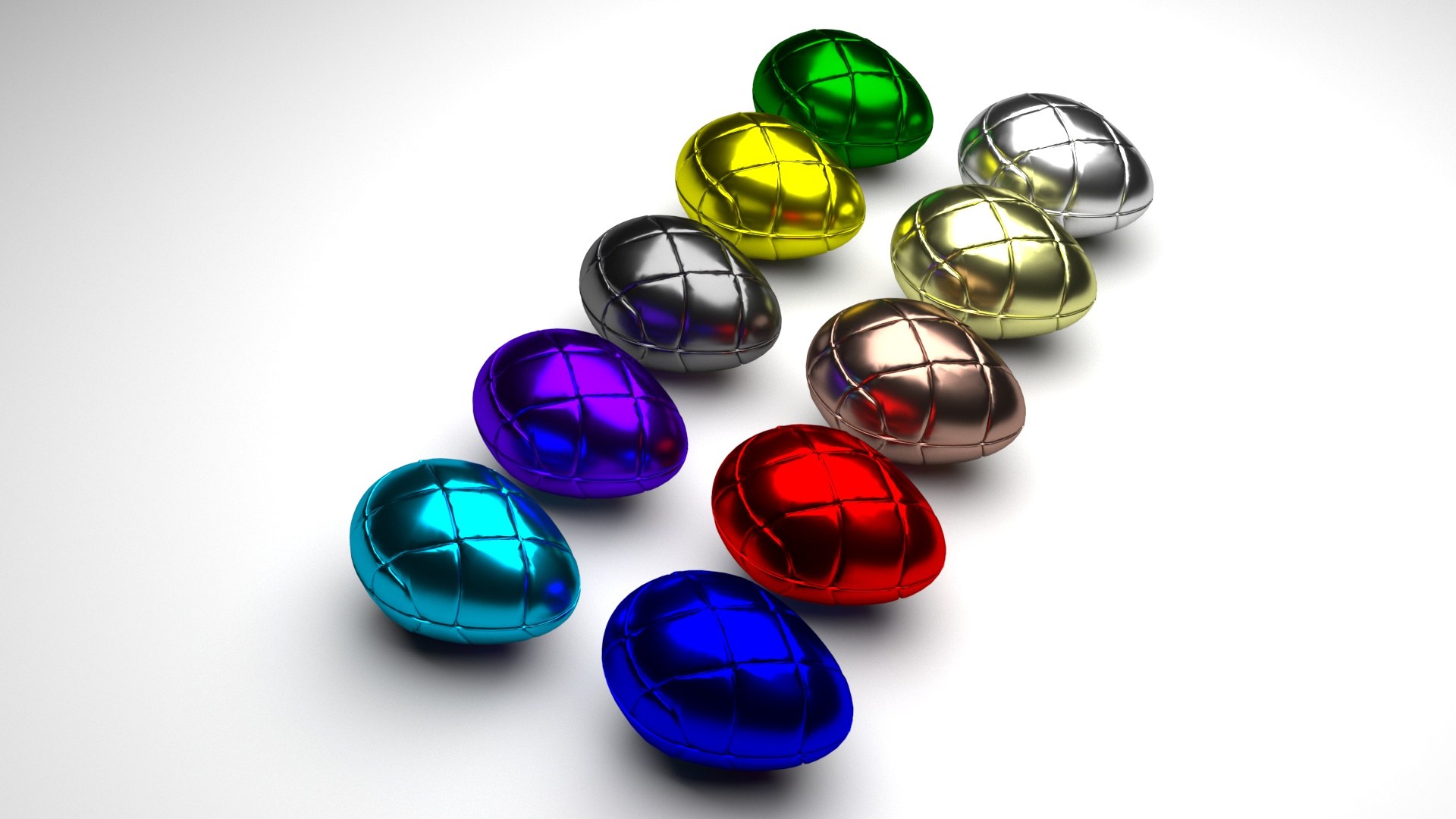 3D Metallic Morph Eggs Set - TurboSquid 1785676