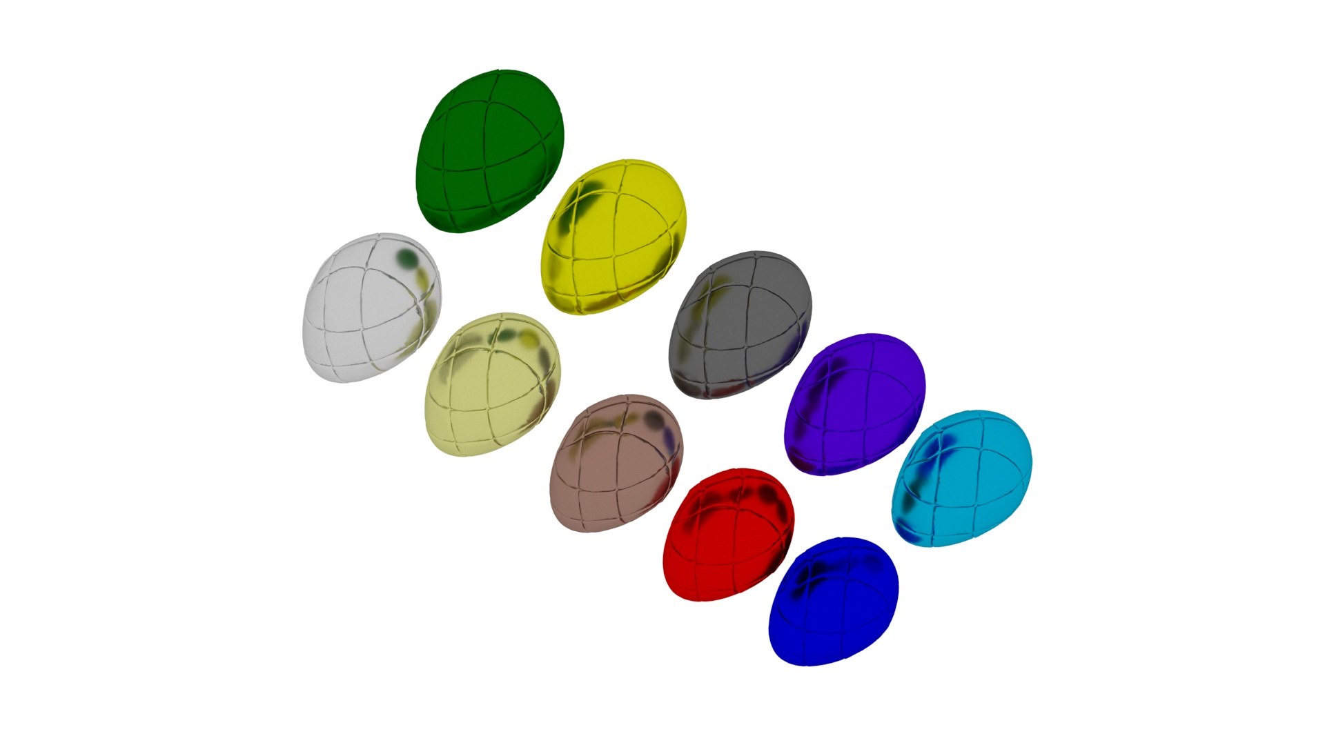 3D Metallic Morph Eggs Set - TurboSquid 1785676