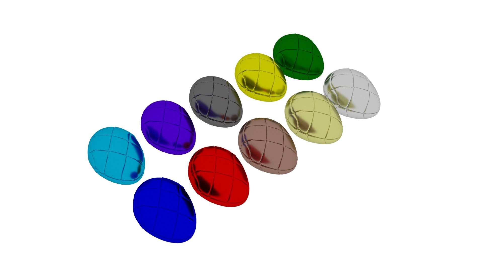 3D Metallic Morph Eggs Set - TurboSquid 1785676