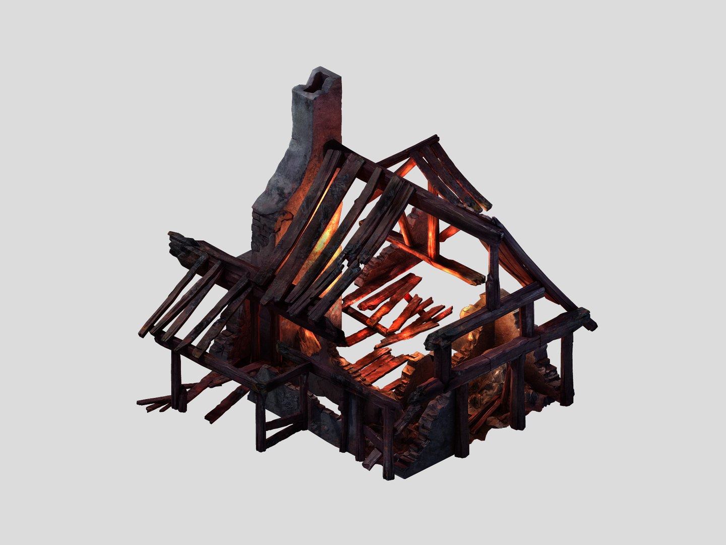 Burned Houses 02 3D - TurboSquid 1452418