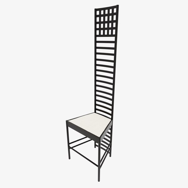 3D модель Charles Rennie Mackintosh - Hill House High Back Chair ...