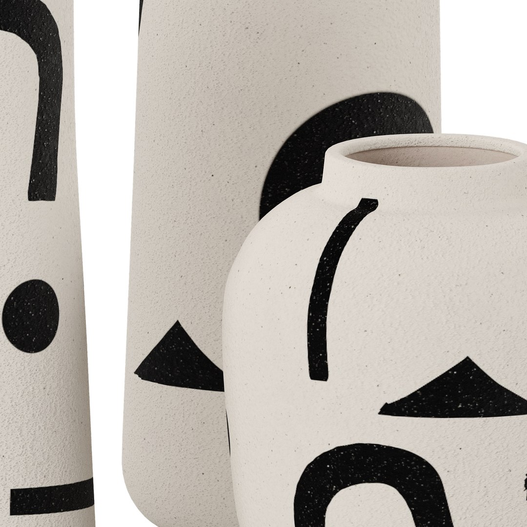 Set 3 Funky Vase 3D - TurboSquid 2307744