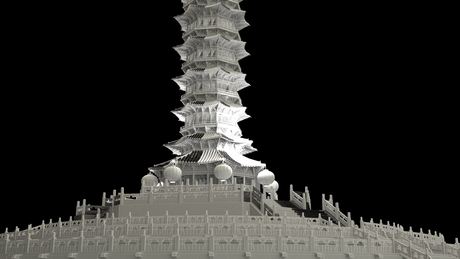 3D model Chinese ancient tower - TurboSquid 1850992