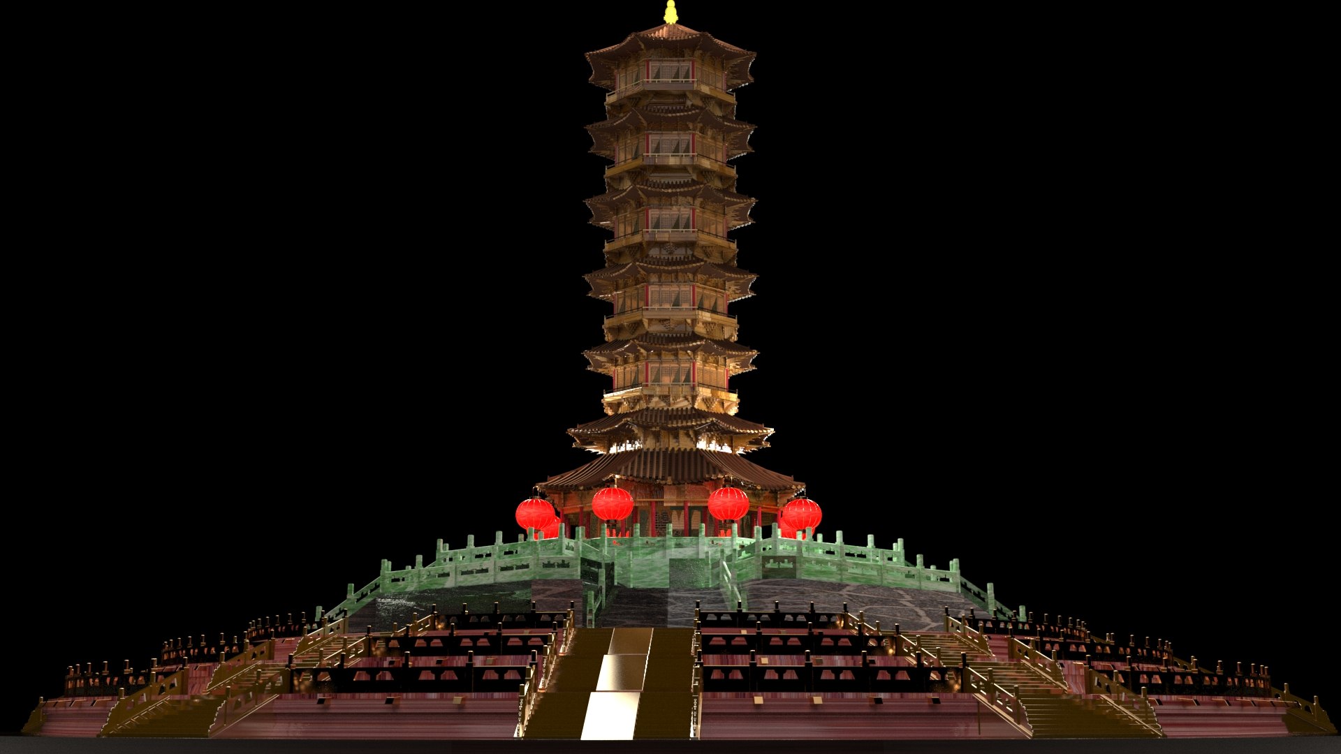 3D model Chinese ancient tower - TurboSquid 1850992