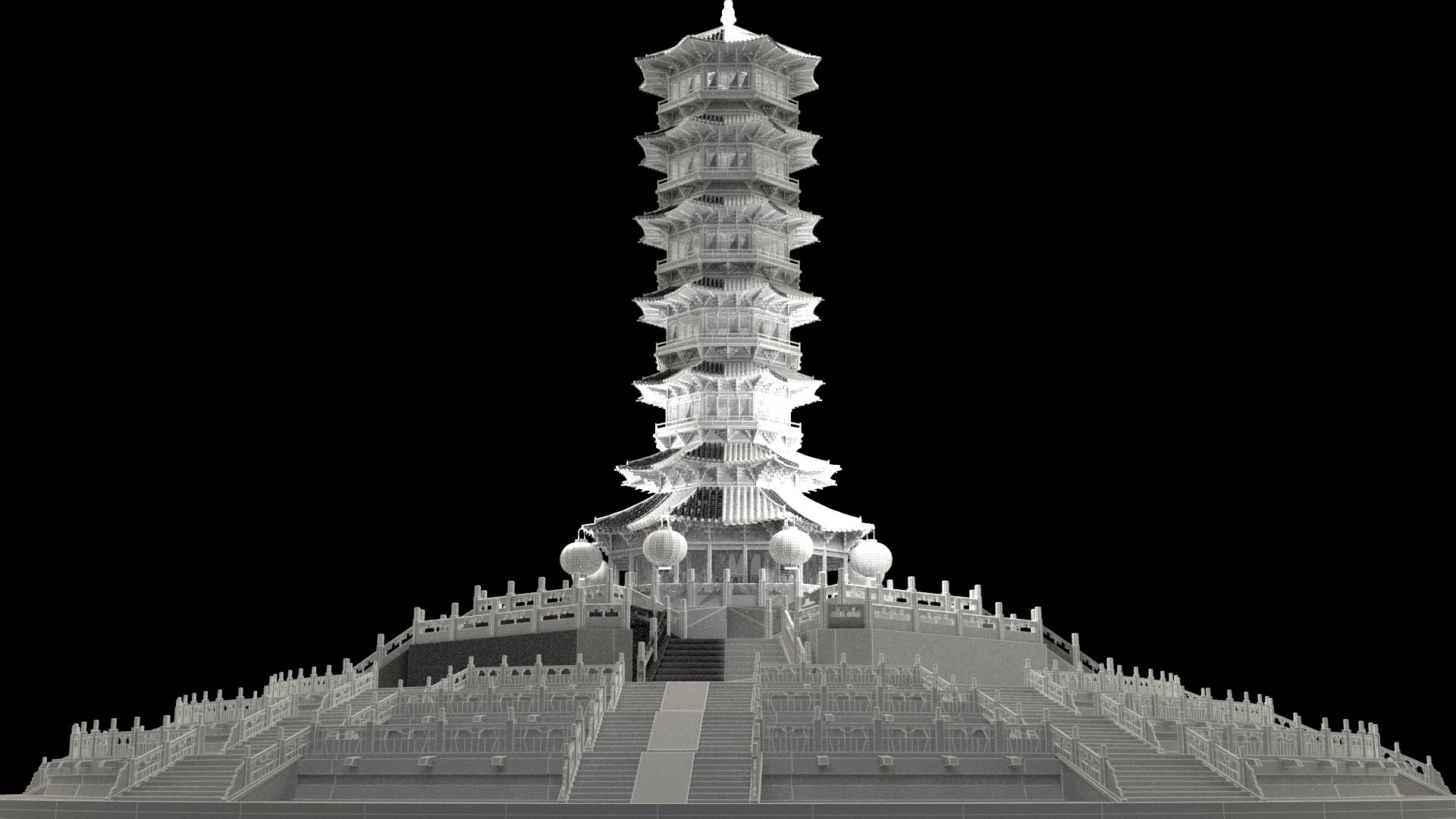 3D model Chinese ancient tower - TurboSquid 1850992
