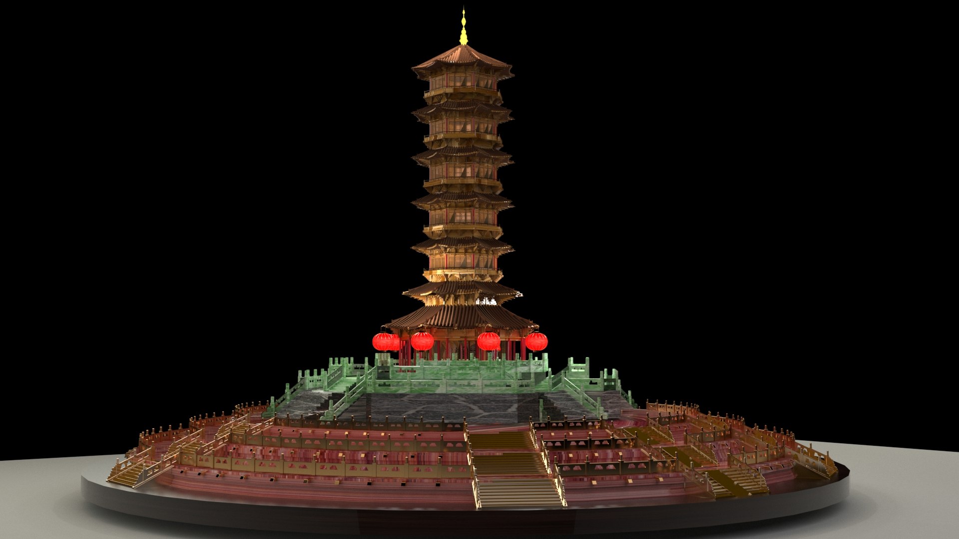 3D model Chinese ancient tower - TurboSquid 1850992