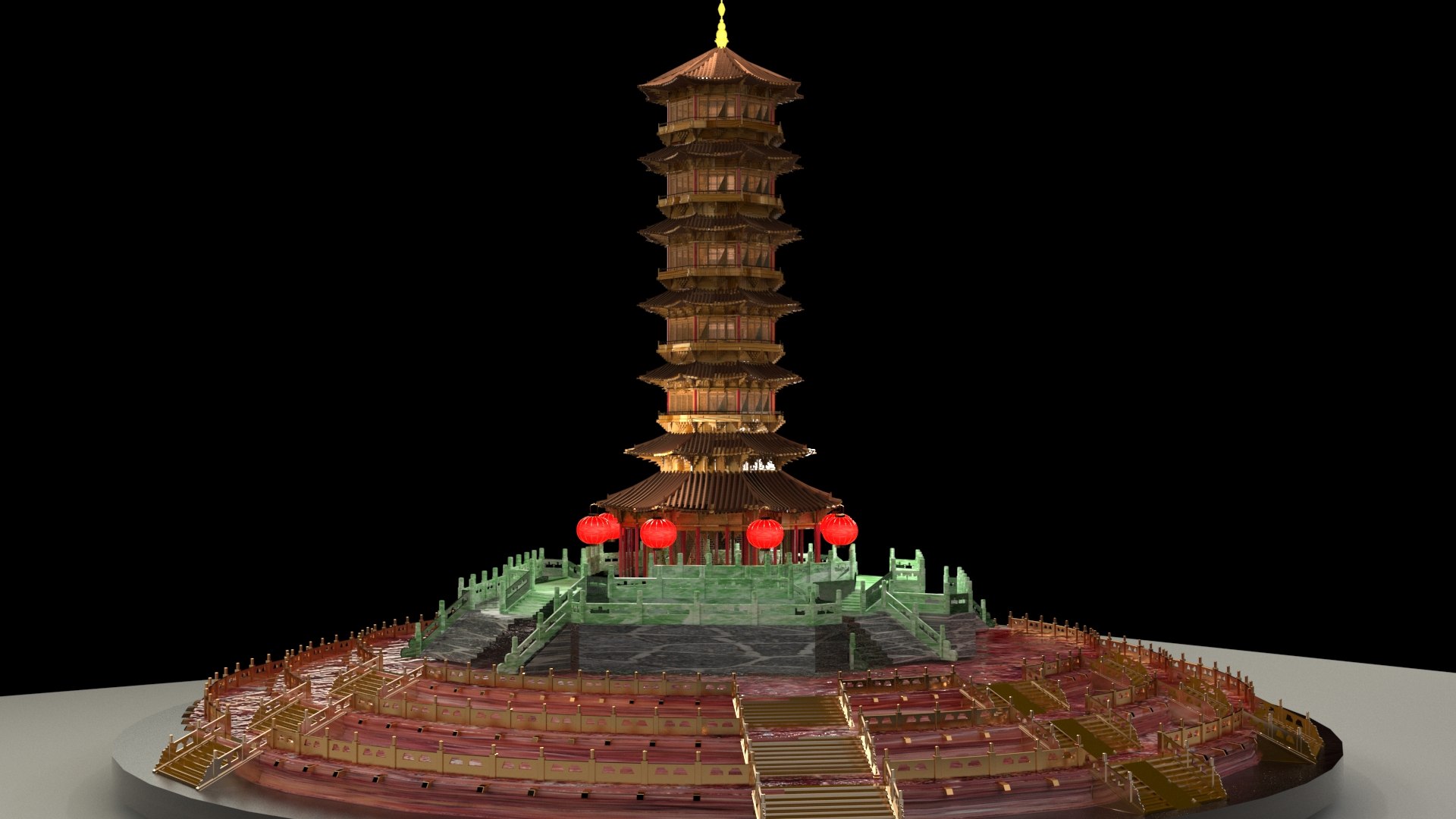 3D model Chinese ancient tower - TurboSquid 1850992