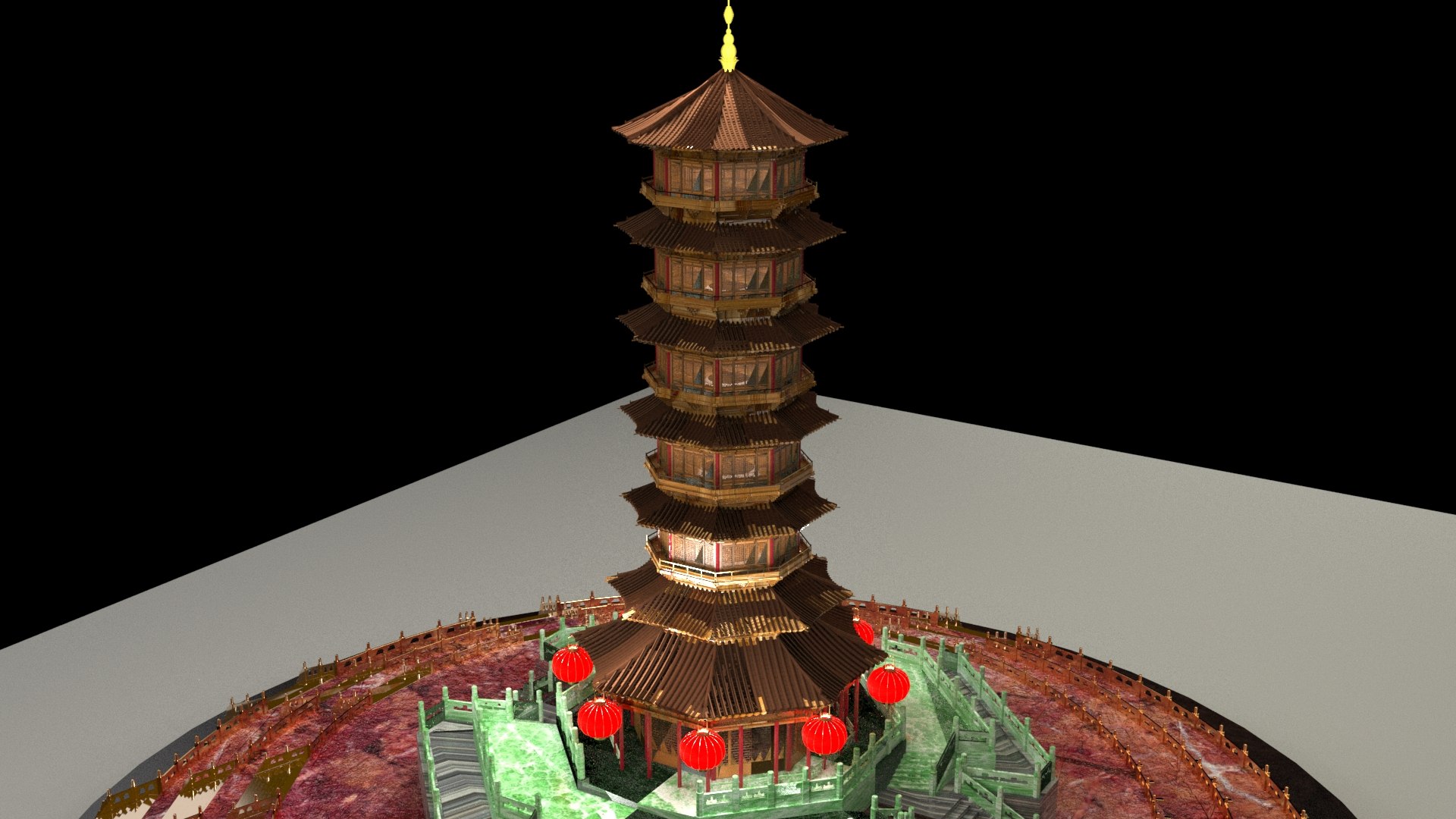 3D model Chinese ancient tower - TurboSquid 1850992