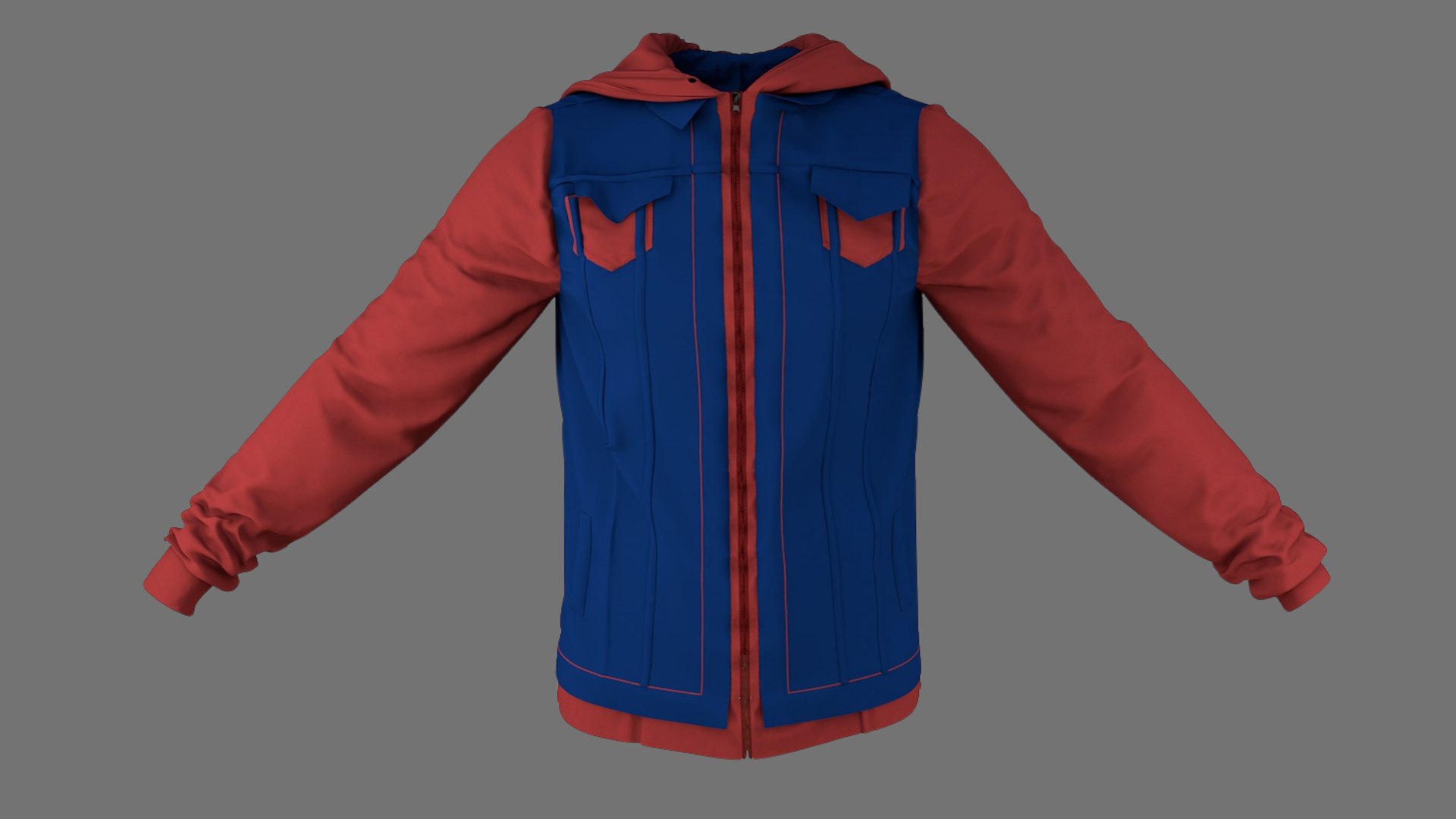 3D Mens Hoddie Dual Tone Model - TurboSquid 1813553