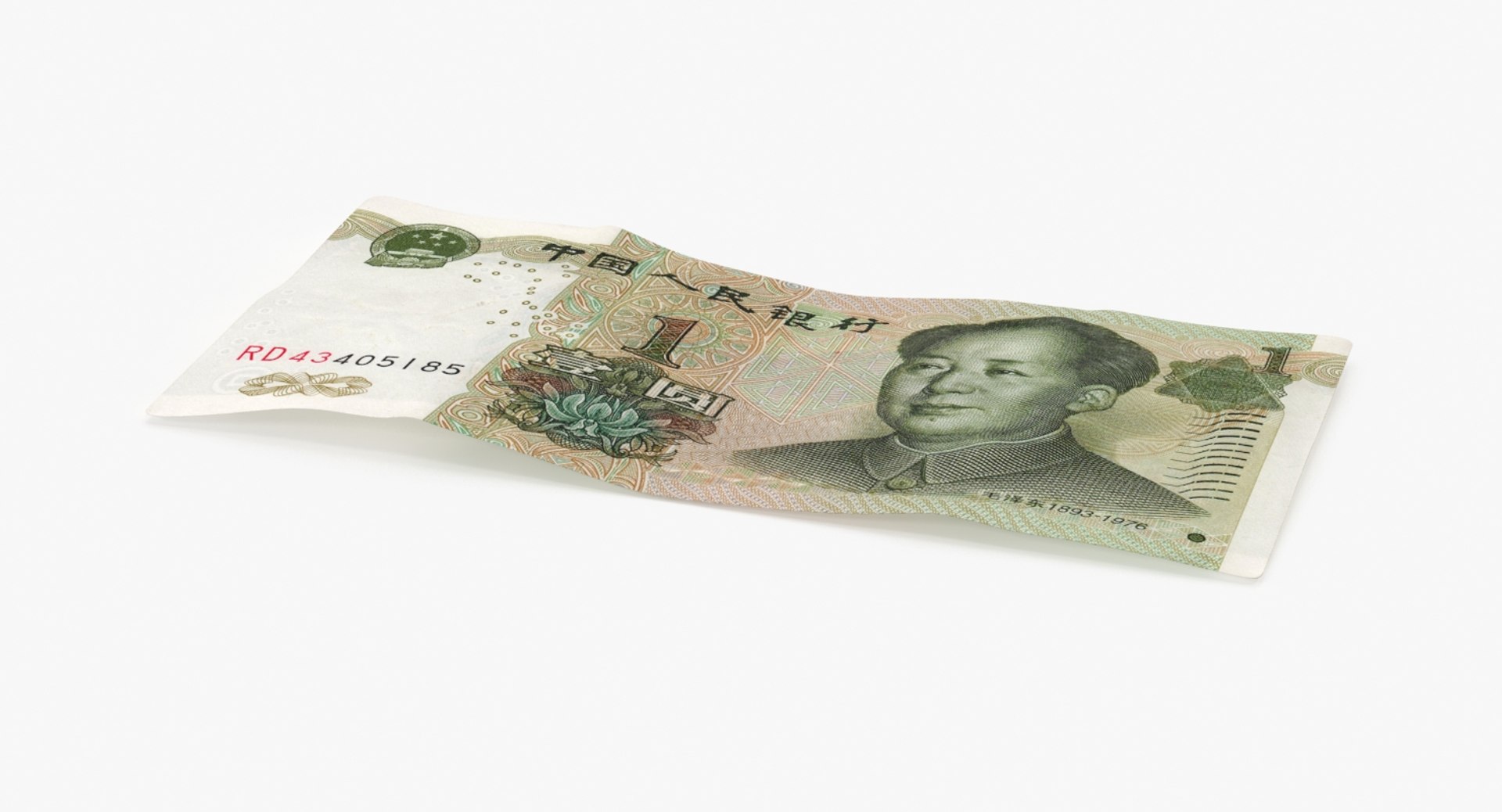 3d model 1 yuan note single