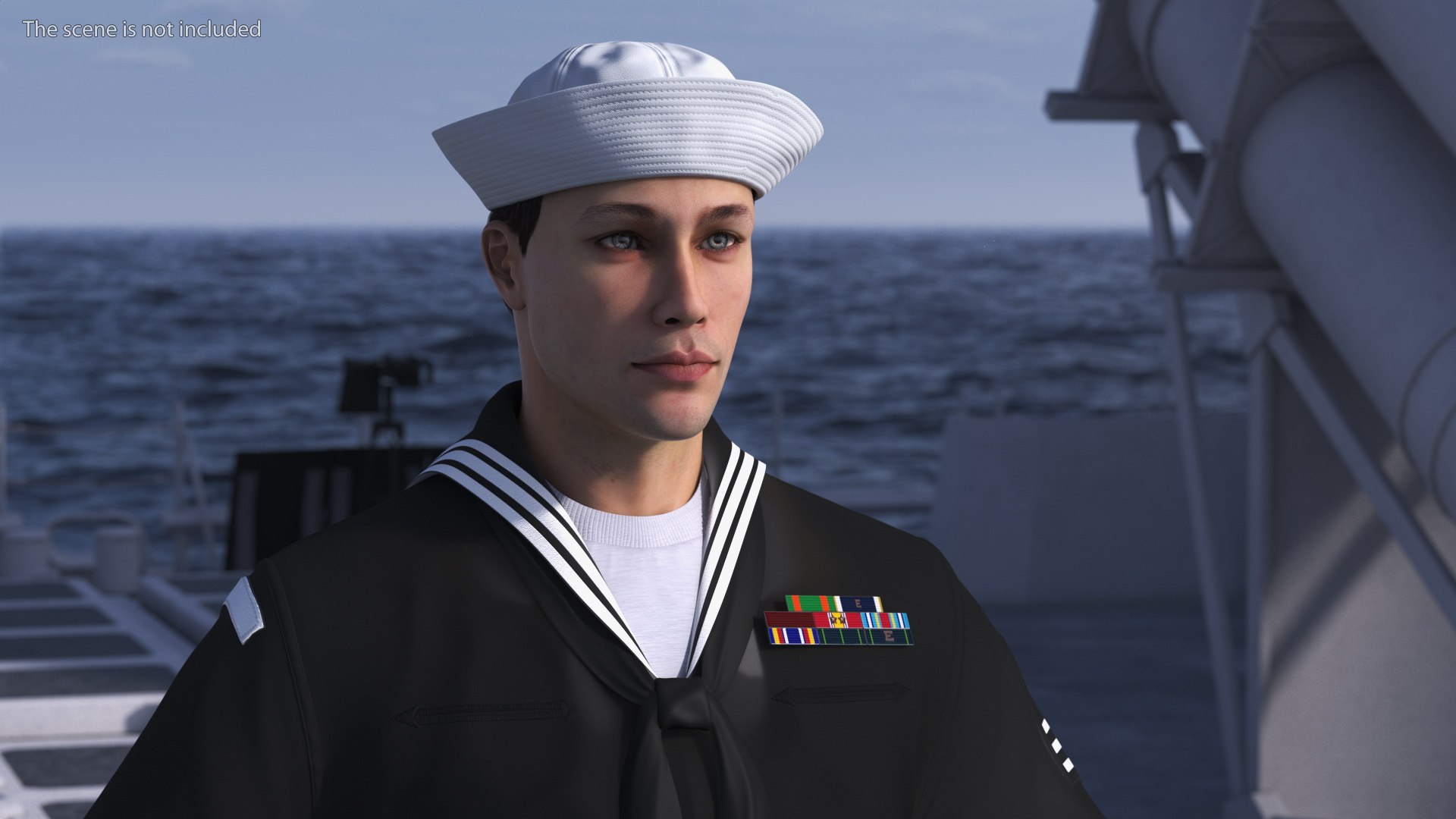 US Navy Sailor In Black Uniform A-Pose 3D Model - TurboSquid 2392355