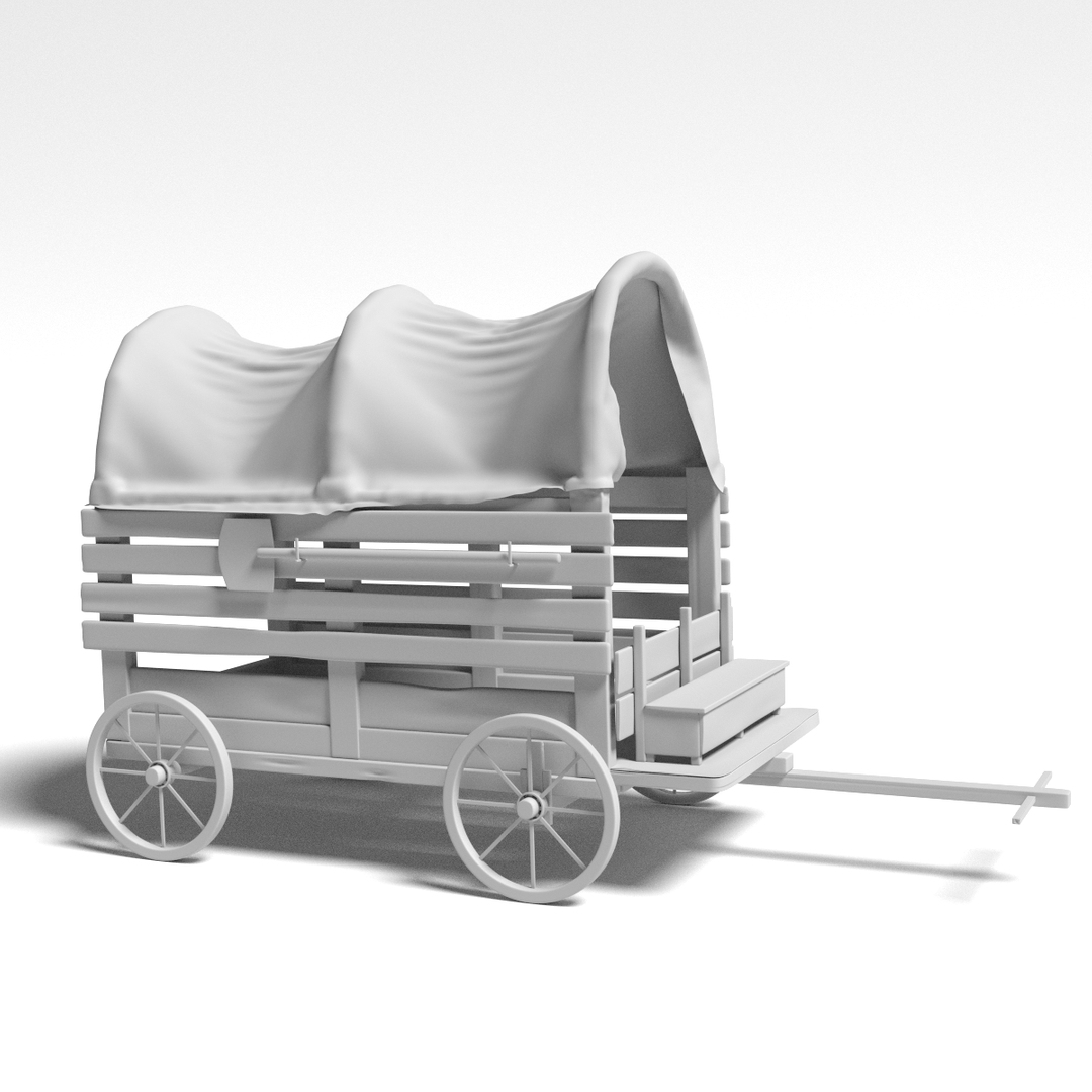 3d old western wagon