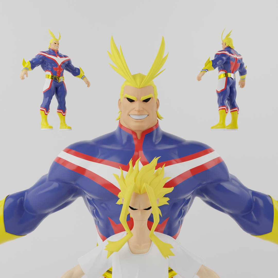 modelo 3d All Might Lowpoly Rigged - TurboSquid 2034610